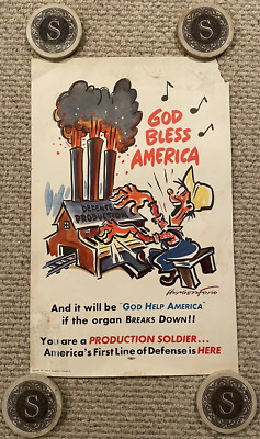 Original WWII Hungerford Factory Poster Printed 1941 After Pearl Harbor ...
