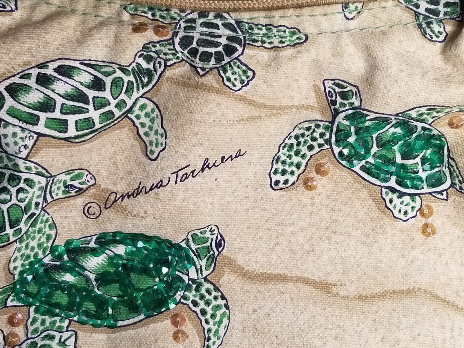 Andrea Tachiera Sun -N- Sand Turtle Purse with Turtle… - Gem