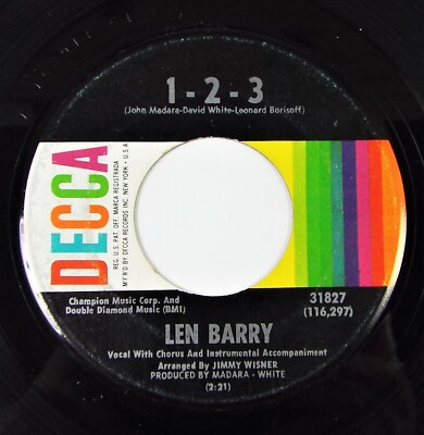 Len Barry – 1-2-3 / Bullseye – Decca Records 45 Original | eBay