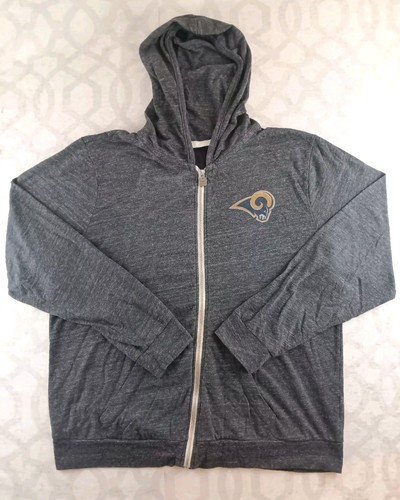 St Louis Rams Hoodie Mens Extra Large Gray Sweatshirt Full Zip NFL Pro ...