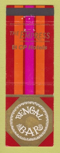 Matchbook Cover - Empress Hotel Victoria BC Bengal Bar | eBay