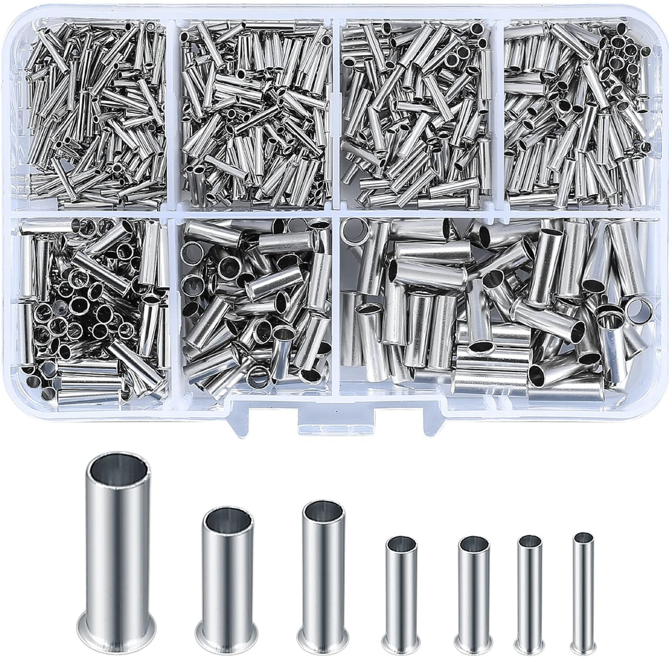750 Pcs Wire Ferrules Kit, Non-Insulated Ferrule Crimp Terminals, Wire ...