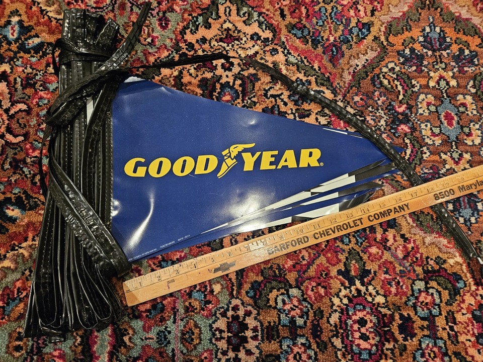 GOODYEAR TIRE SIGN *32 FLAGS STREAMER *50 FEET LONG *PENNANT MEASURES ...