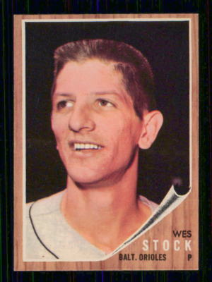 1962 TOPPS BASEBALL # 442 WES STOCK J9928 | eBay