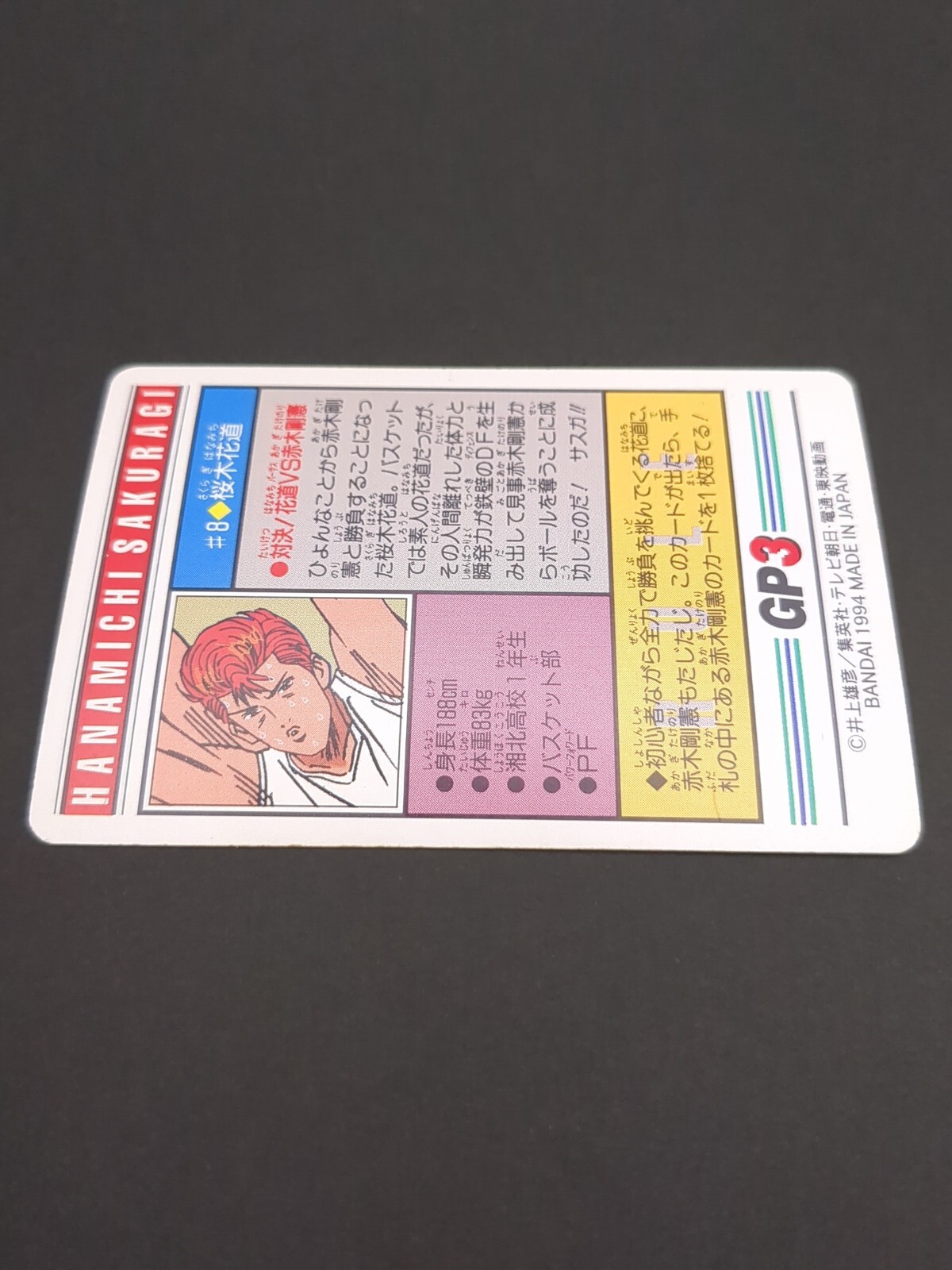 Hanamichi Sakuragi Takenori Akagi #8 SLAM DUNK Card Carddass BANDAI ...