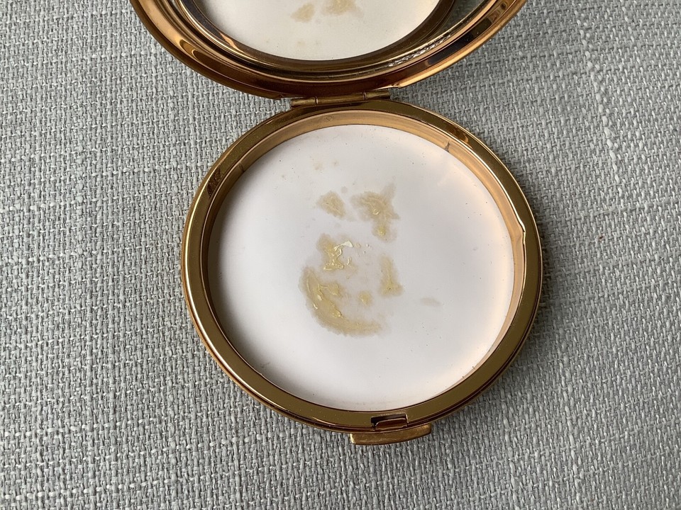 Stratton 'Mini Convertible' Powder Compact Mirror ~ White Enamel with ...