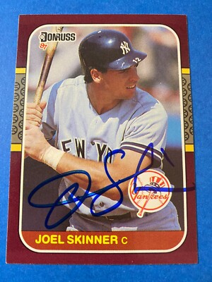 JOEL SKINNER 1987 DONRUSS OPENING DAY AUTO SIGNED NY YANKEES WHITE SOX ...