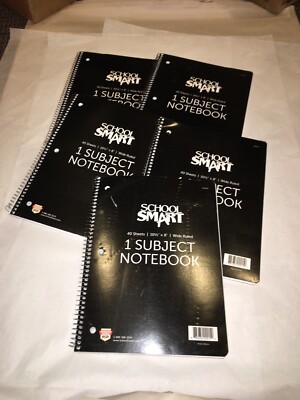 School Smart Spiral Non-Perforated 1 Subject Wide Ruled Notebook, 10-1/ ...