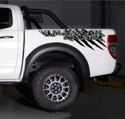 2PCS Pickup Trunk Side Sticker For Ford Ranger WILDTRAK Graphics Truck ...