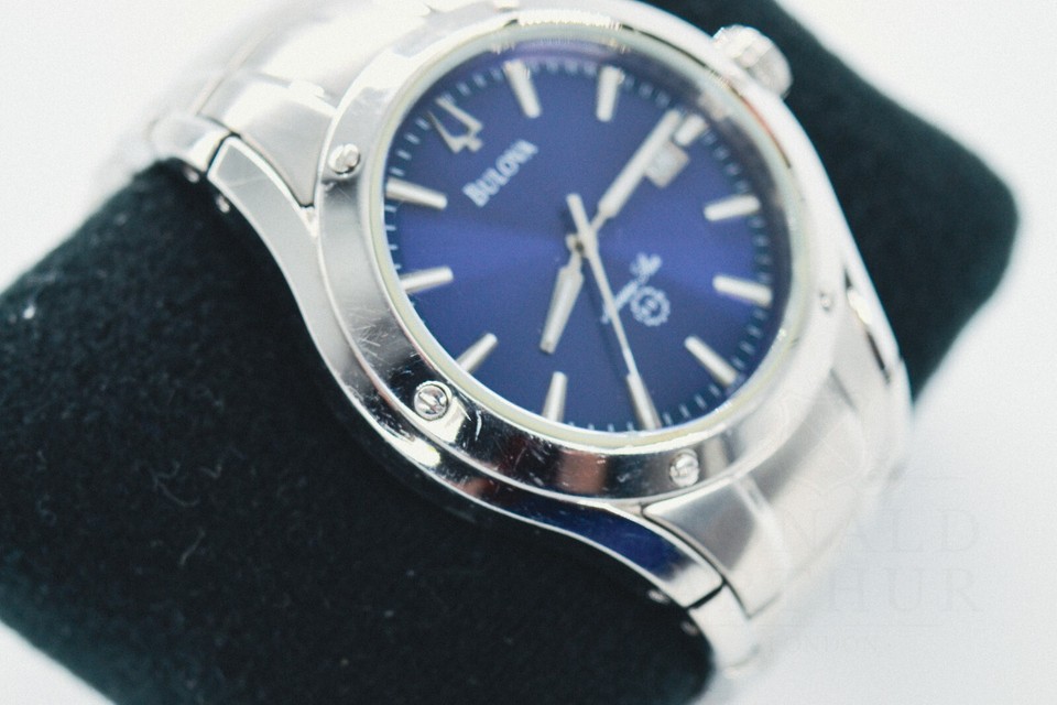 Bulova Marine Star Quartz Watch Blue Dial 96G92 New Battery & Seal | eBay