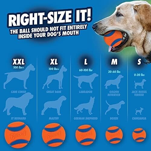 Chuckit! Ultra Ball Dog Toy, XL (3.5 Inch Diameter), Pack of 1, for ...