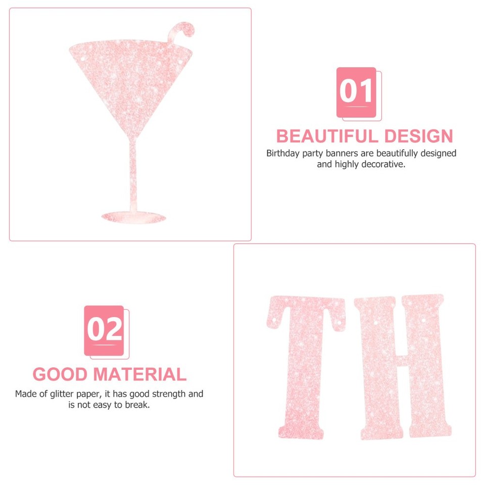 Happy 18th Birthday Glitter Paper Banner Decorative Birthday Party ...