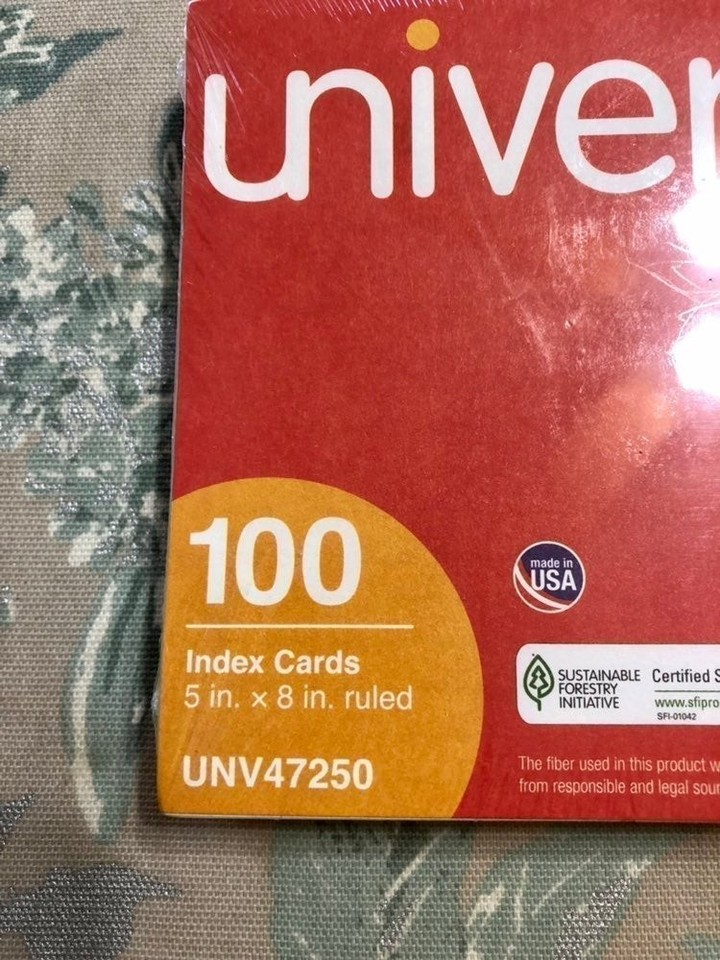 Universal Index Cards 5x8 Ruled | eBay UK
