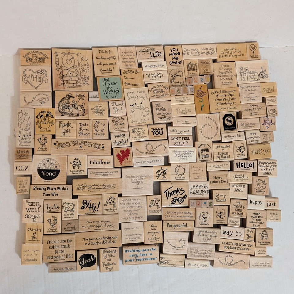 Stampin' Up! 142 Rubber Stamps Words Verses Sentences Letters Numbers ...