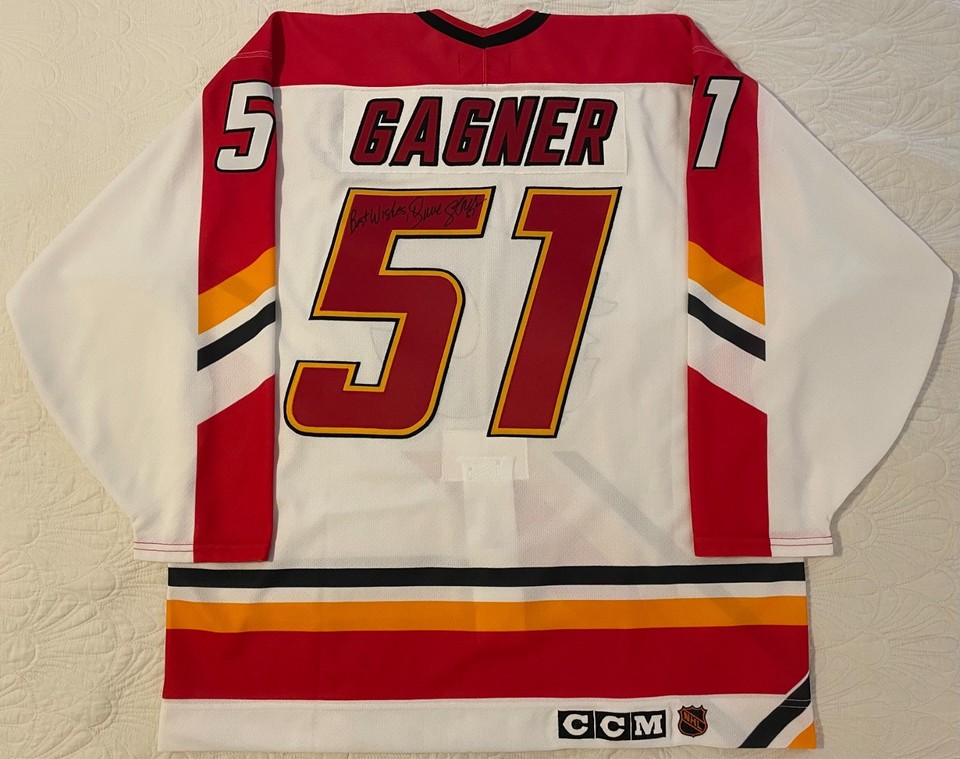 Calgary Flames 1996-97 CCM Authentic Dave Gagner Signed Pedestal Jersey ...
