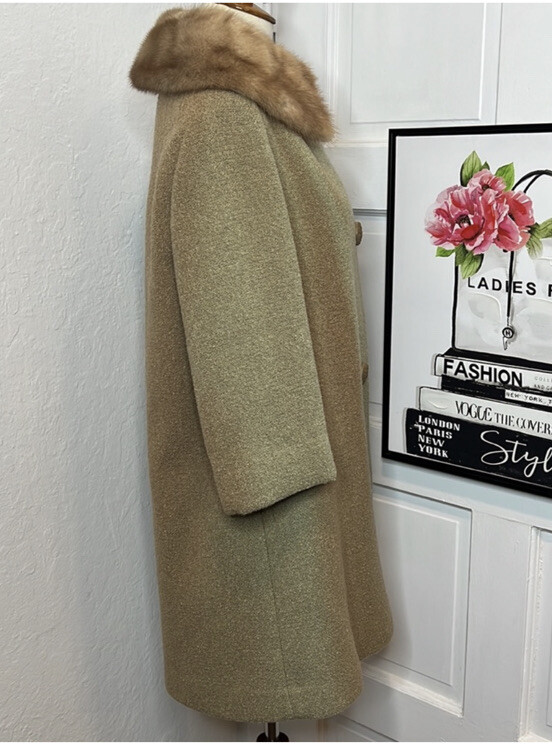 Vintage Stevens Hockanum Fabric Topaz Two Tone Wool Coat Vintage Stevens Hockanum Fabric Topaz Two Tone Wool Coat