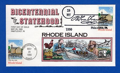 Scott 2348 Rhode Island Statehood Bicentennial Hand Painted Collins FDC ...