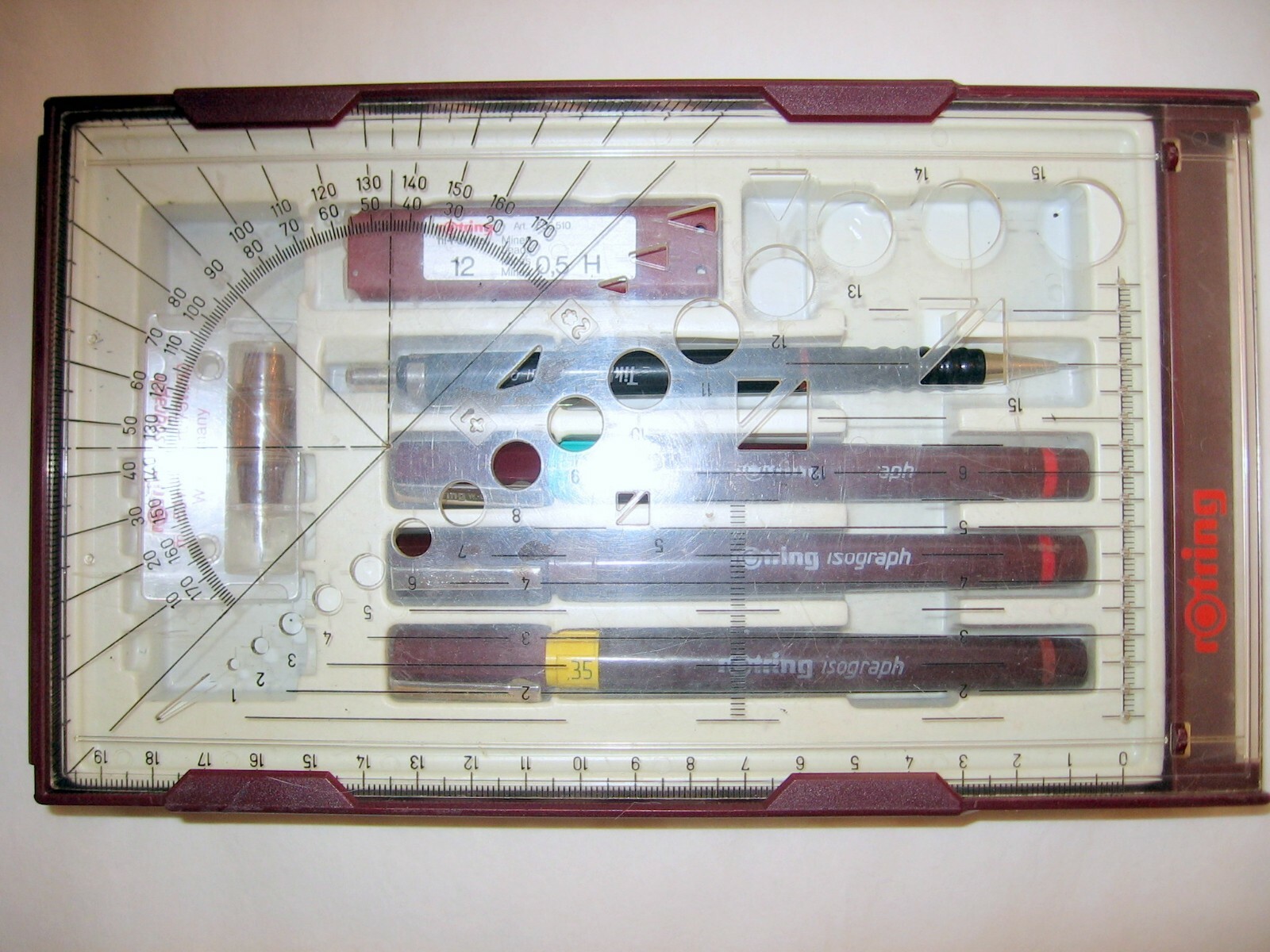 Rotring ISOGRAPH Rapidograph set 3 - 0.35 ,0.50 ,1.4 + 0.5 / Tikky 0.5 ...