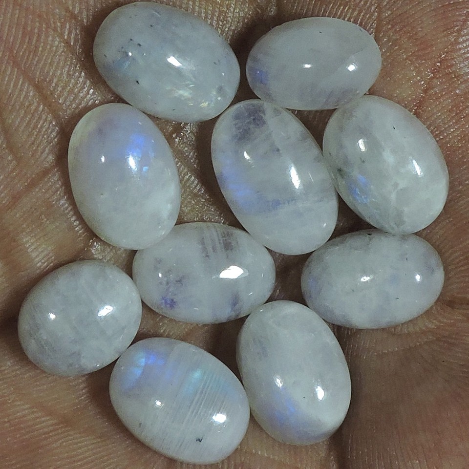 Best Offer 100% Natural Rainbow Moonstone Mix MM Size Oval Lot Cabochon ...