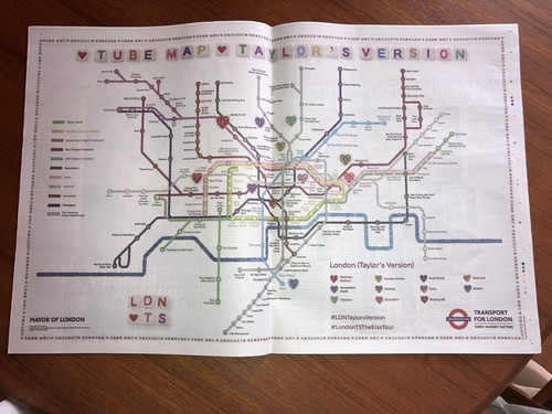 Taylor Swift Evening Standard LDN Tube Map commission Collector Poster ...