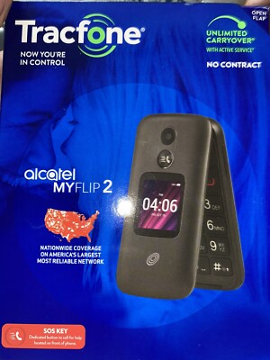 Tracfone Alcatel MyFlip 2, 4GB Black- Prepaid Phone Locked to Tracfone ...