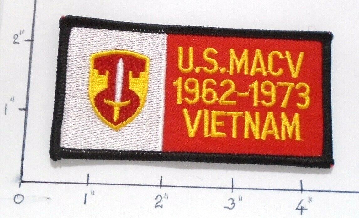 MILITARY EMBROIDERED PATCH - US MACV VIETNAM 1962-73 -- IRON-ON - 2x4 ...