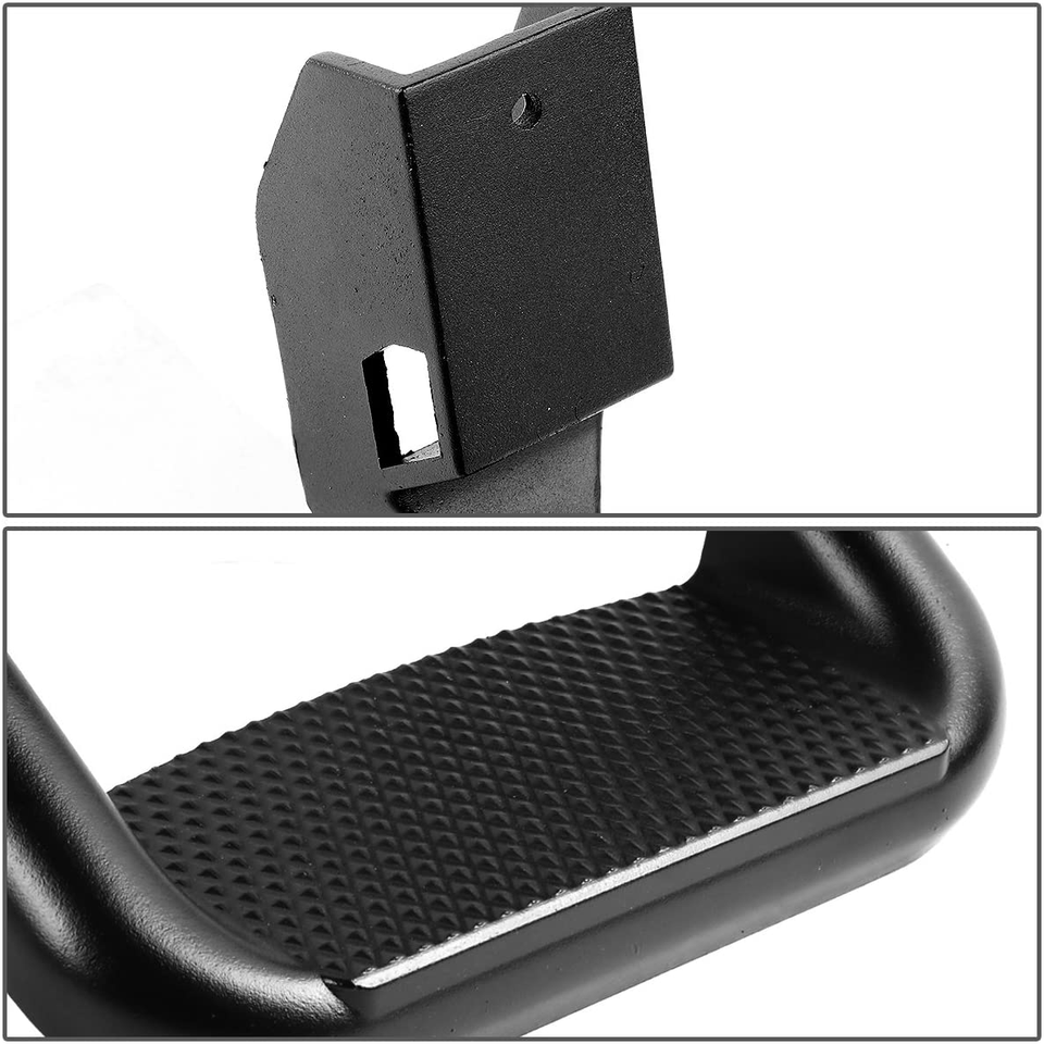 SSTEP-BK Pair Black Aluminum Side Hoop Steps Compatible with Most ...