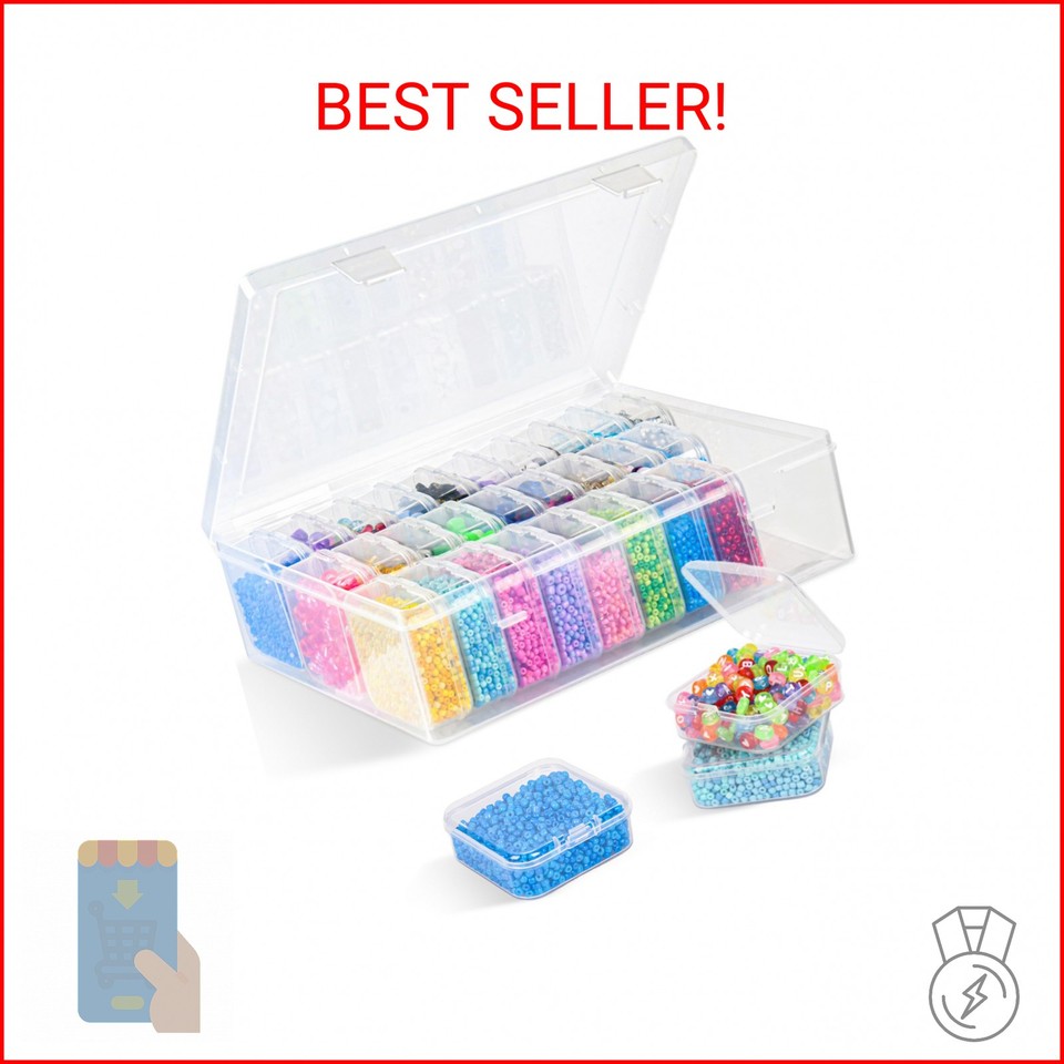 Bead Organizer Box, 31 Pcs Small Clear Bead Organizers and Storage ...