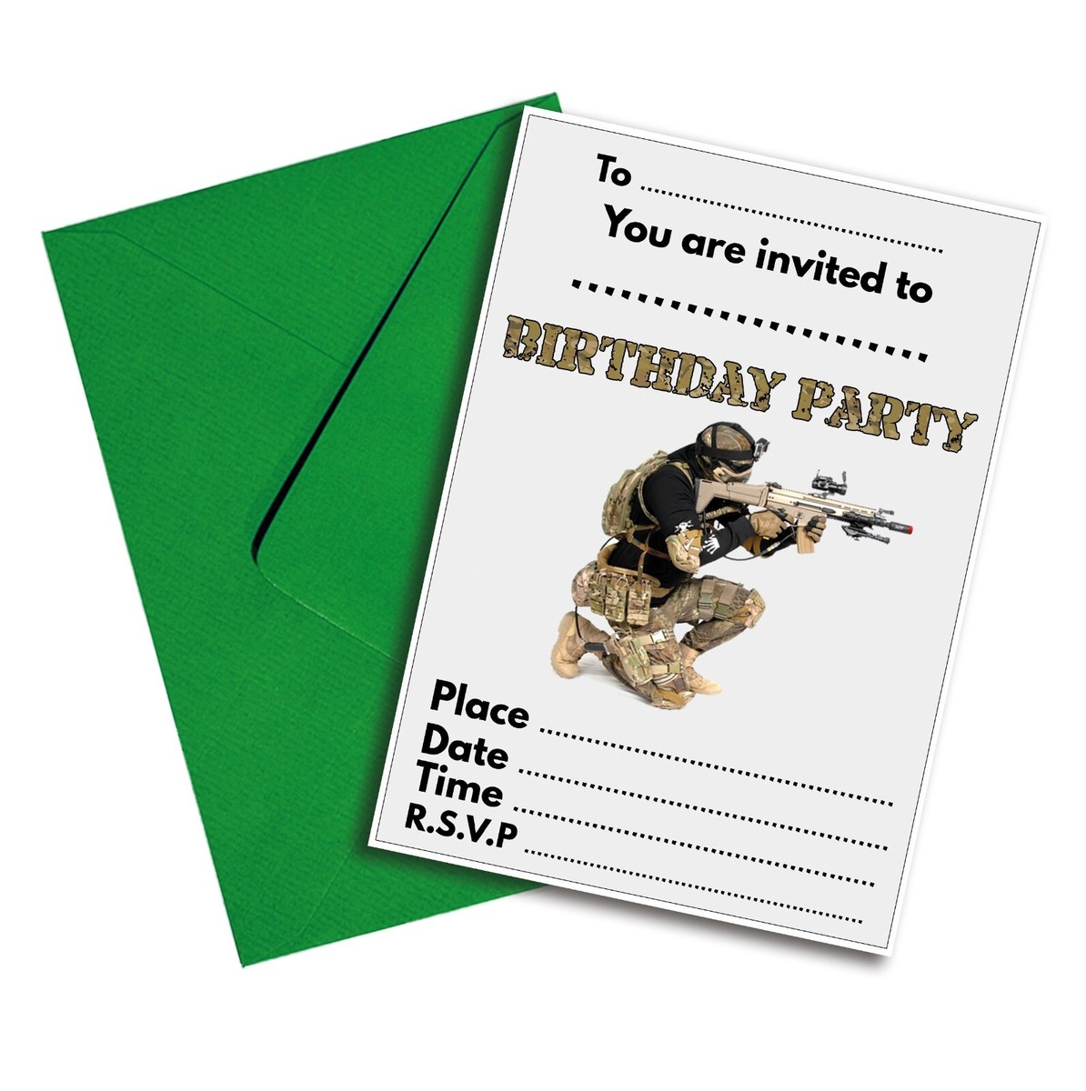 Airsoft Party Invitations Paintball Birthday Party Invitation Air