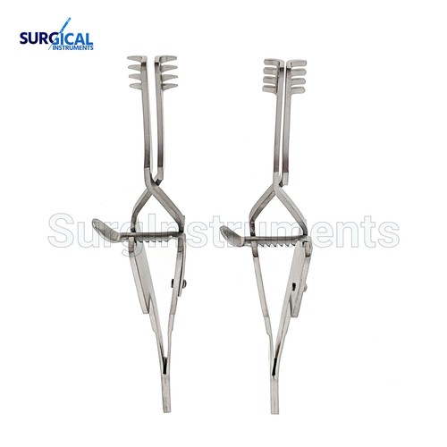 2 Pcs Automatic (Cross Action) Skin Retractor 4" Blunt & Sharp German ...