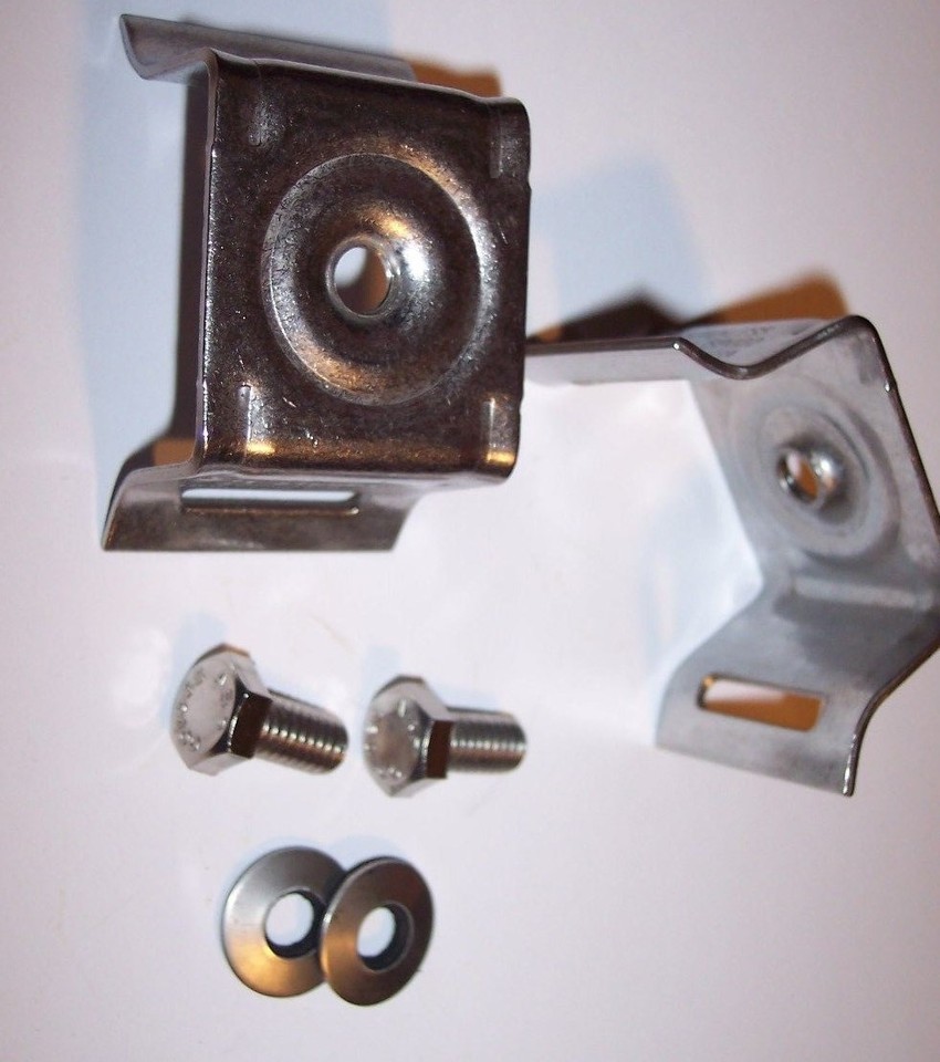 2 STAINLESS STEEL ROAD STREET SIGN MOUNTING BRACKETS BAND HARDWARE USA ...