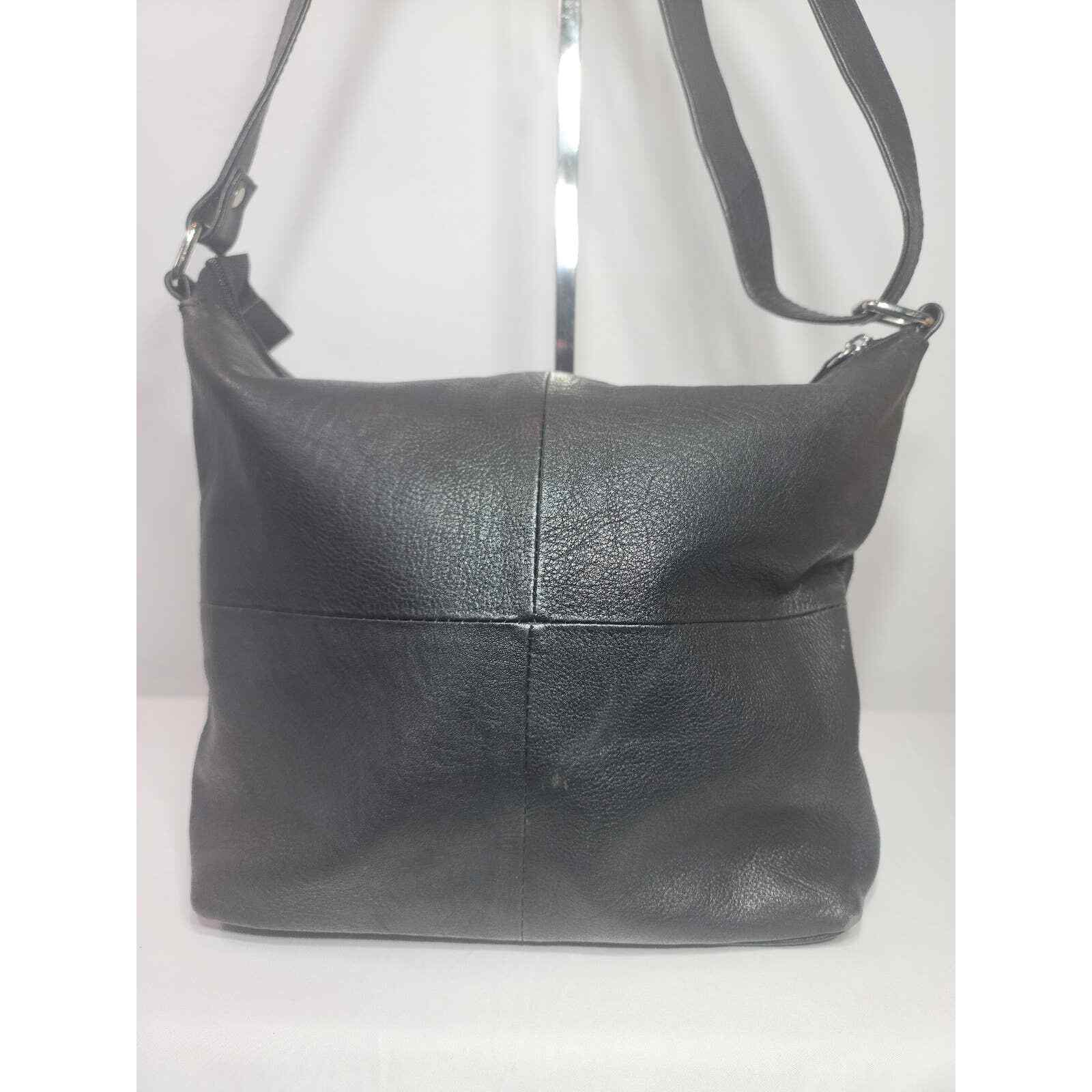 Italian Leather Bag Vera Pelle Handbag Purse, Black - Gem