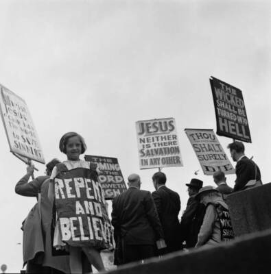 Christian demonstration in Trafalgar Square London UK 1965 OLD PHOTO ...