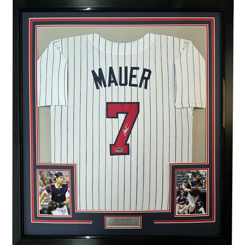 Framed Facsimile Autographed Joe Mauer 35x39 Minnesota Pinstripe ...