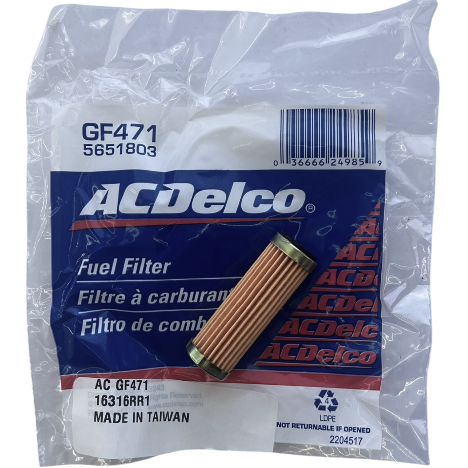 For GM ACDELCO Long Fuel Inlet Filter Cartridge & Check Valve GF471 OEM ...