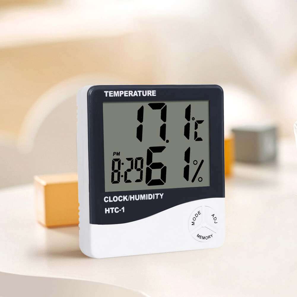 HTC-1 Large Display Indoor Thermometer Hygrometer Temp Humidity Meter ...