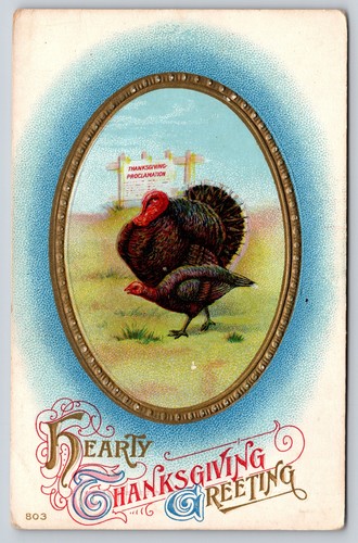 Holiday~Turkeys In Circle & Thanksgiving Proclomation Greeting~Vintage ...