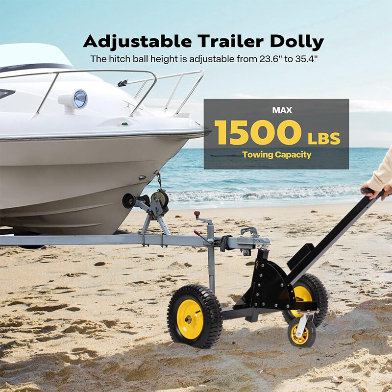 1500lbs Trailer Dolly 23.6''-35.4'' Adjustable Height 2'' Ball With 16 ...