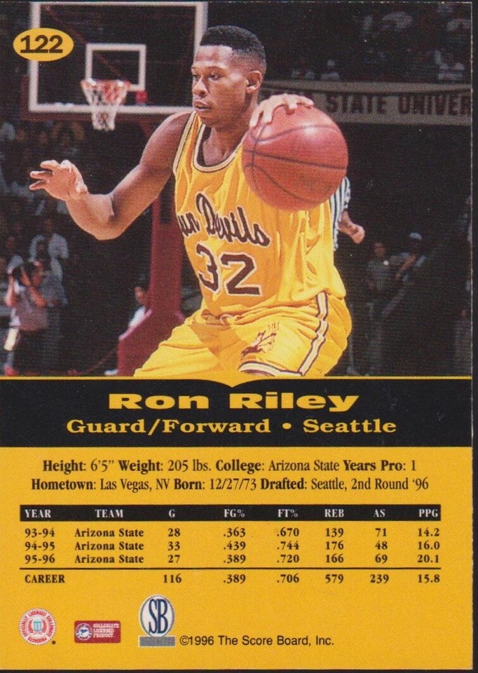 1996-97 Score Board All Sport PPF Ron Riley #122 | eBay