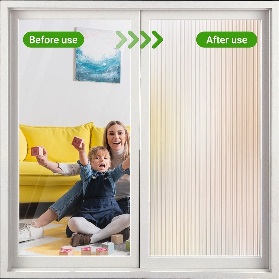 2-5M Reeded Glass Film Roll Flutted Ribbed Glass Decorative Privacy ...