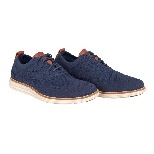 New Cole Haan C27960 Navy Mens Original Grand Stitchlite Wingtip Shoes ...