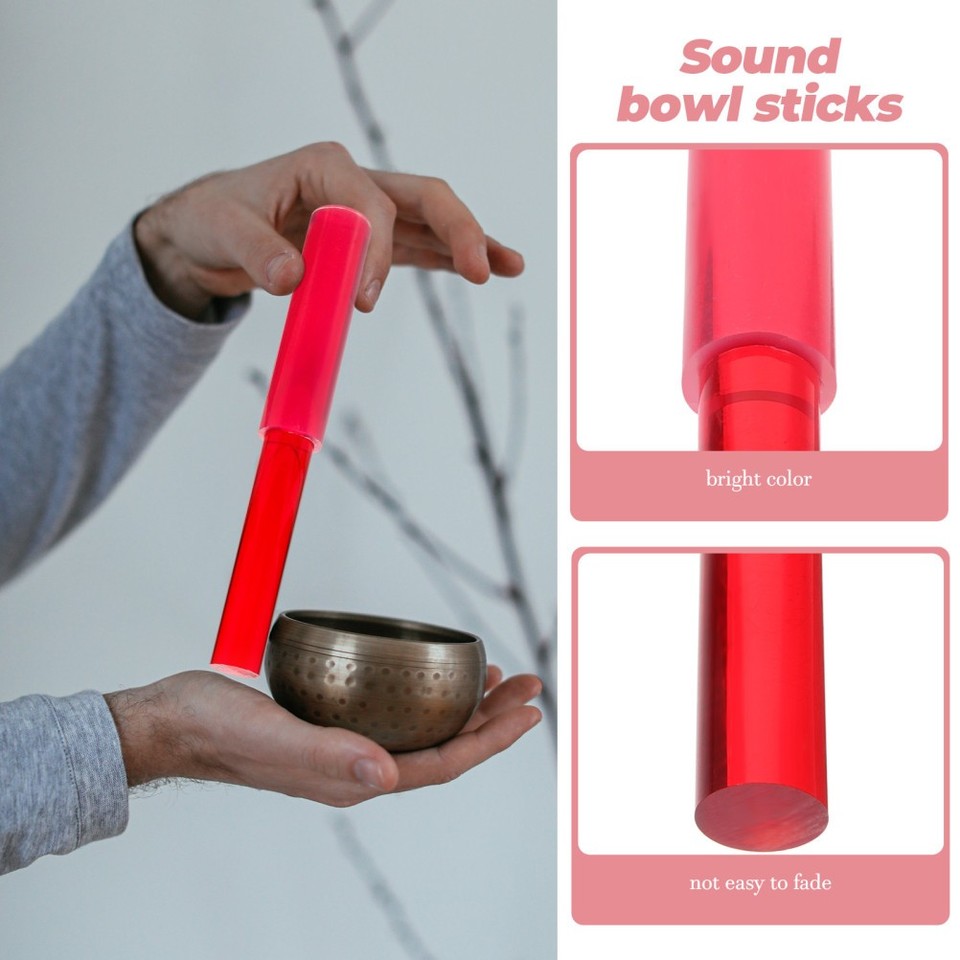 Singing Bowl Mallet Wooden Handle Sound Bowl Mallet Rubber Head Mallet ...