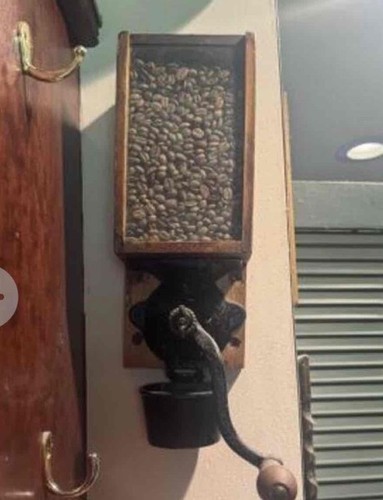 antique Wall Mounted Coffee Grinder With glass Hopper | eBay