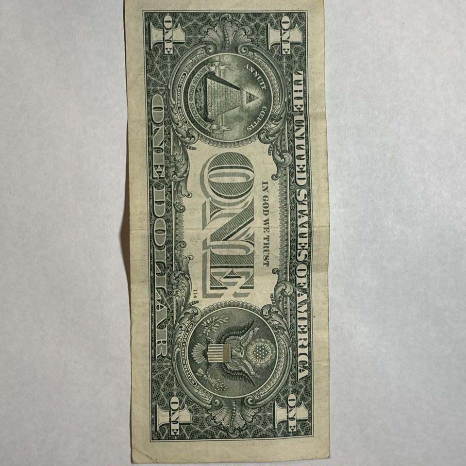 2013 1 Dollar Bill Ink Error. Last Number 7 In Serial Number Misplaced ...