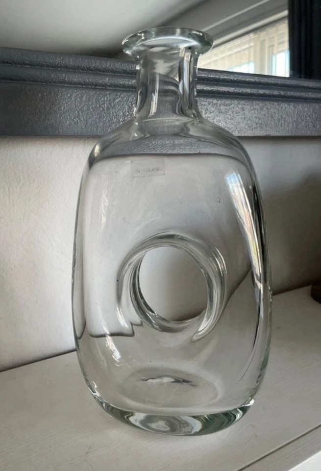 Vintage Hand blown Decanter Featuring A Unique Donut Hole Through ...