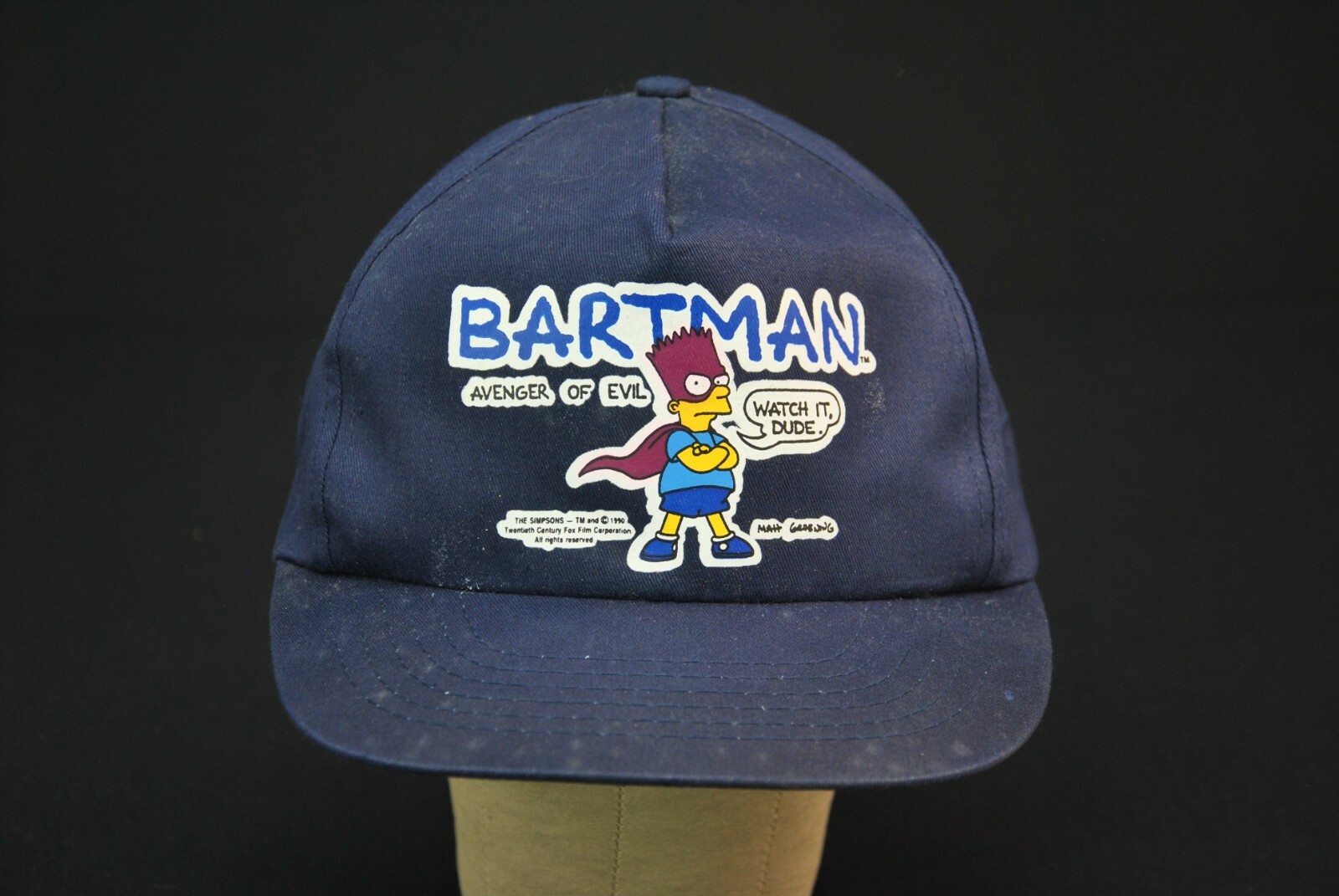 VTG Bartman Bart Simpson Hat Cap Blue Universal Aveng… - Gem