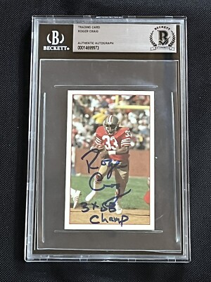 ROGER CRAIG 1984 SF 49ERS POLICE ROOKIE SIGNED AUTOGRAPHED CARD BAS ...