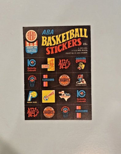1971-72 Topps Trios Set-Break # 23A ABA Team SP/Logo Stickers NR-MINT ...