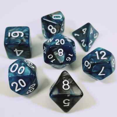 Aquamarine Ore 7 Dice Set Polyhedral RPG DnD Dungeons Dragons ...
