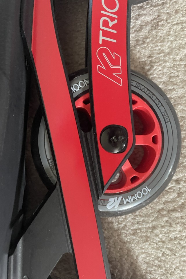 K2 TRIO 100 MEN'S INLINE SKATES Rollerblades 2020 Grey And Red 100mm ...
